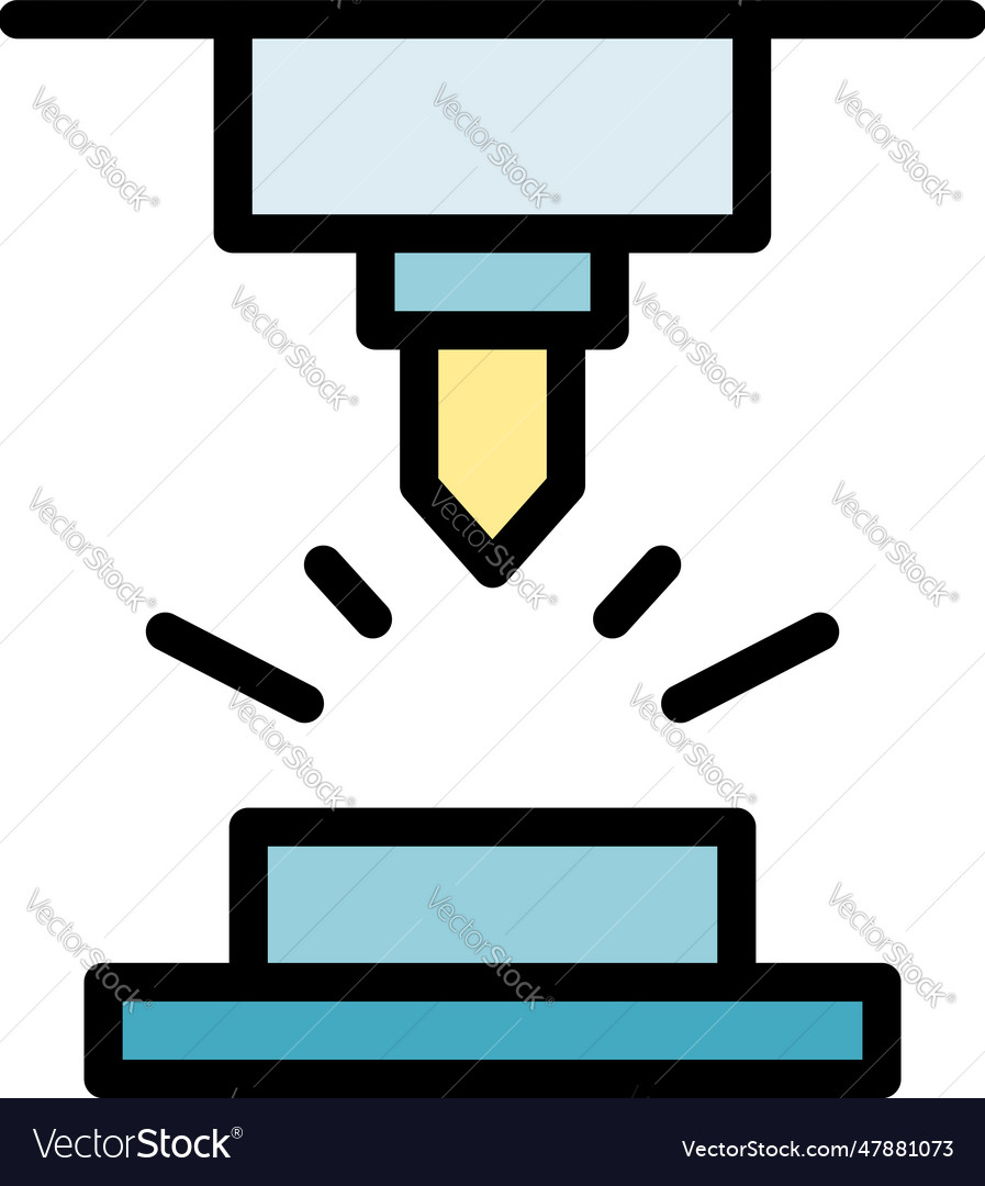 Workshop cnc machine icon flat Royalty Free Vector Image