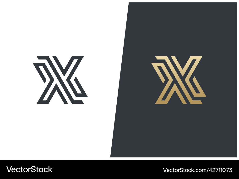 X letter abstract monogram luxury elegant logo v3 Vector Image