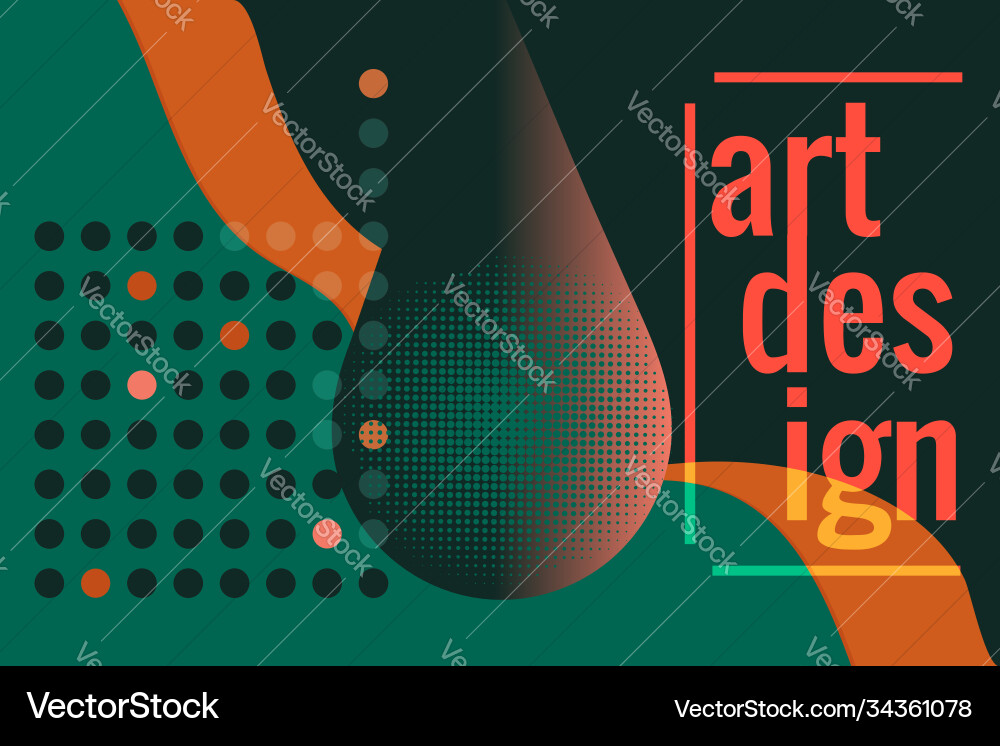 Abstract art template with geometric shapes Vector Image