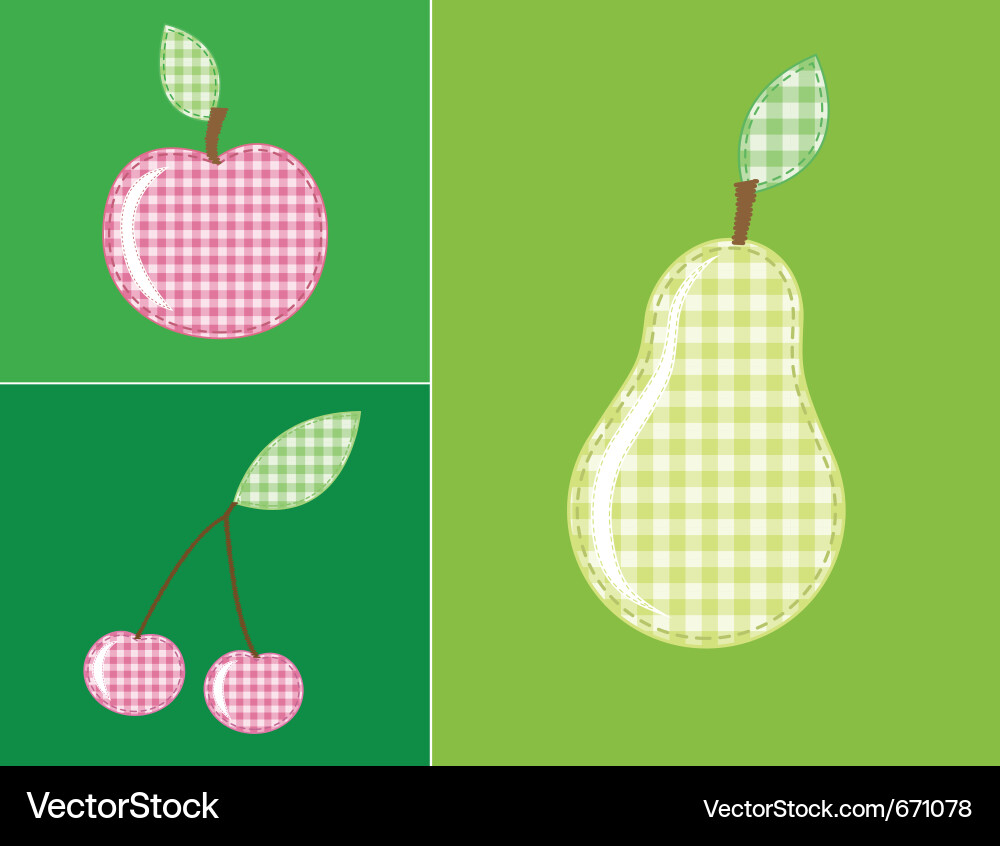 Applique fruits and berries Royalty Free Vector Image