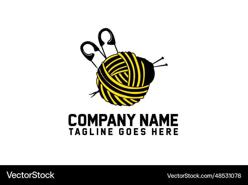 Bee haberdashery logo template sewing logo design Vector Image