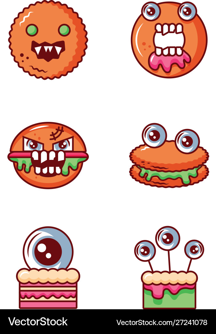 Bundle halloween with set icons Royalty Free Vector Image