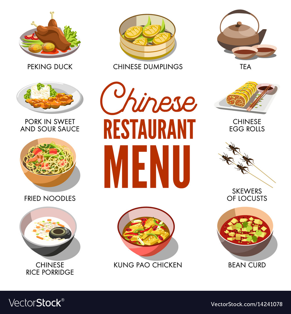 Chinese Restaurant Menu Cover Template Royalty Free Vector