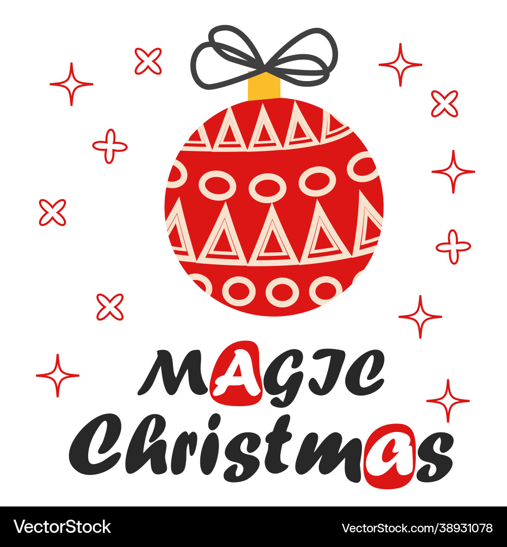 Christmas ball and decoration elements merry Vector Image