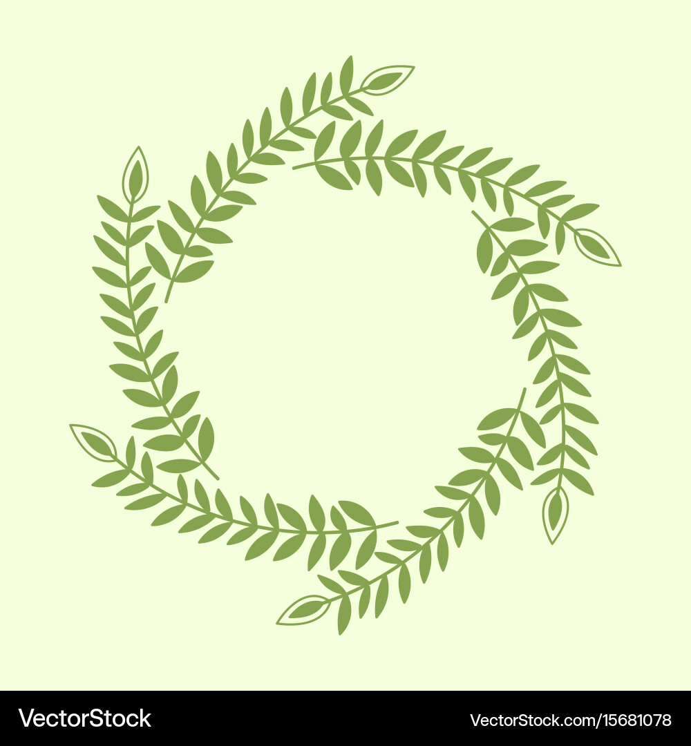 Elegant green floral frame Royalty Free Vector Image