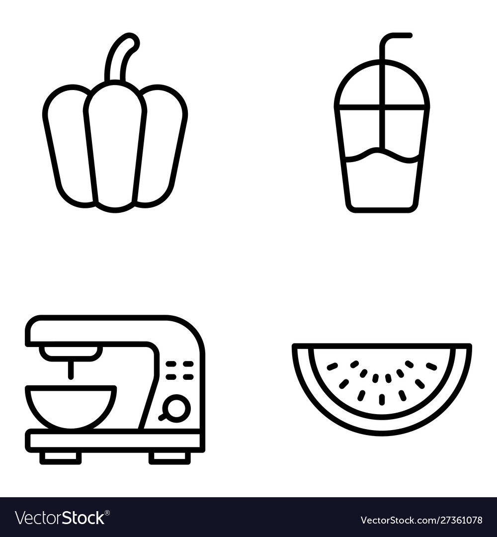Healthy diet line icons pack Royalty Free Vector Image