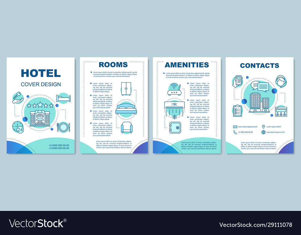 Hotel Information Brochure Template Layout Vector Image