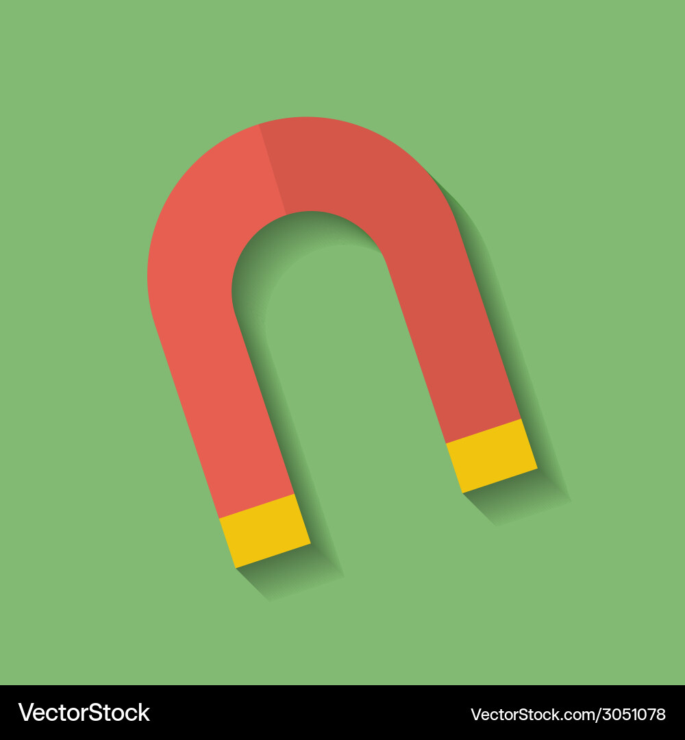 Magnet icon flat style Royalty Free Vector Image