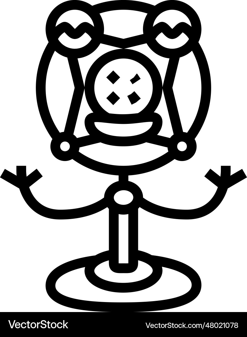 Microphone character retro music line icon Vector Image