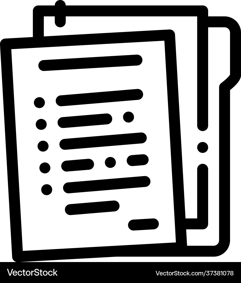 Paper policy line icon sign Royalty Free Vector Image