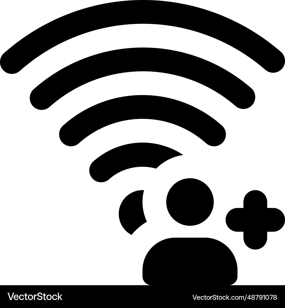 Wireless connection operated by an individual Vector Image