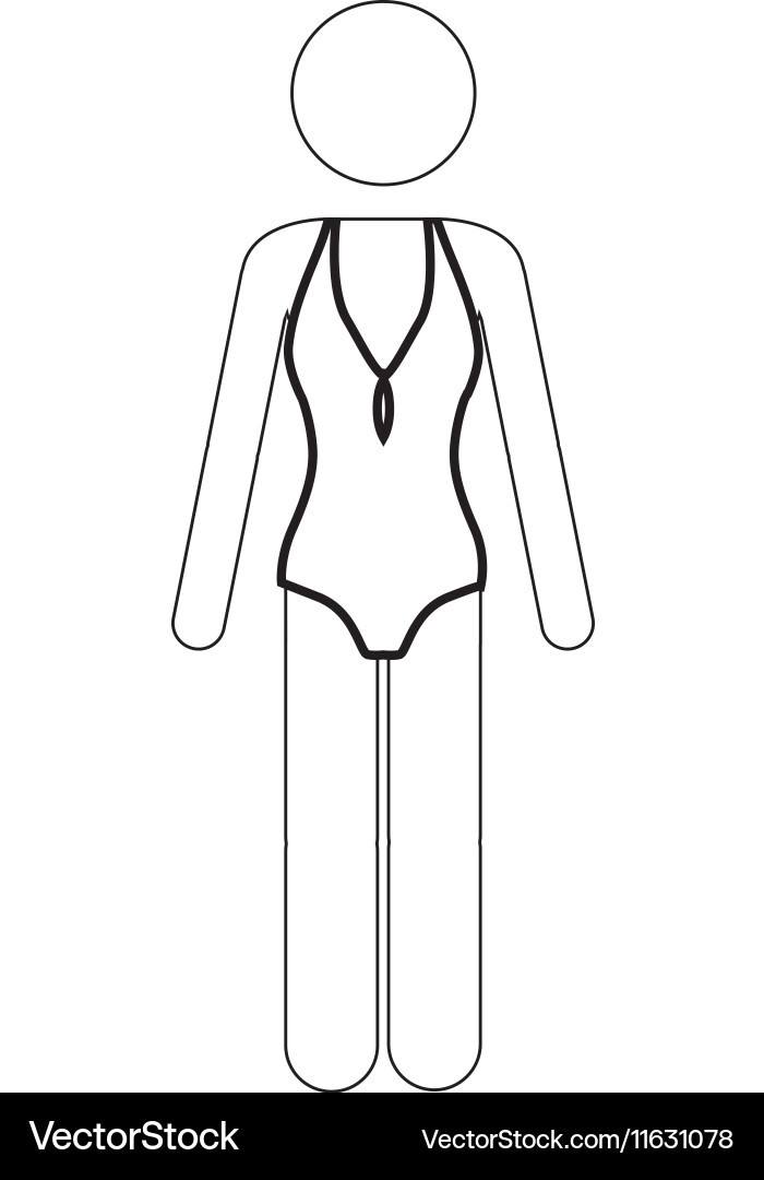 Woman swimsuit icon image Royalty Free Vector Image