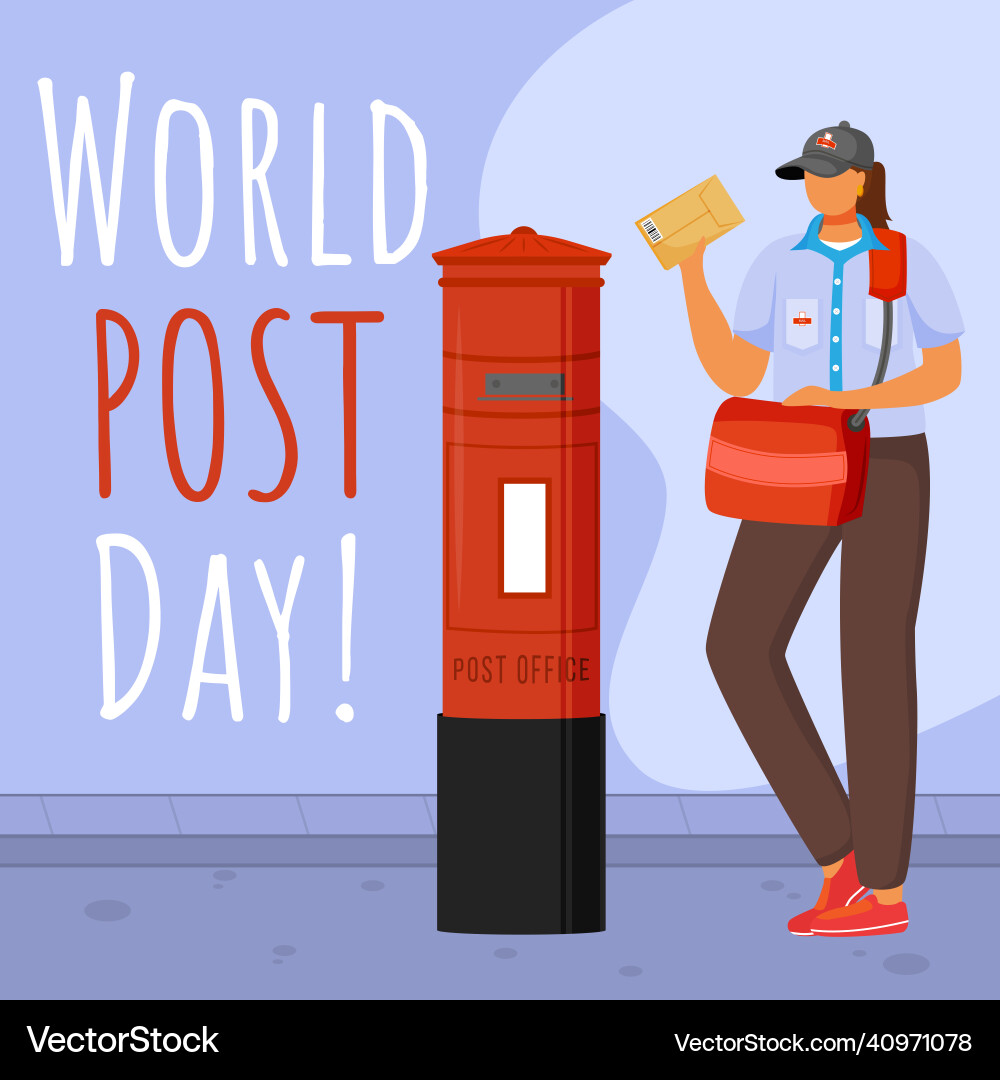 World post day social media mockup Royalty Free Vector Image