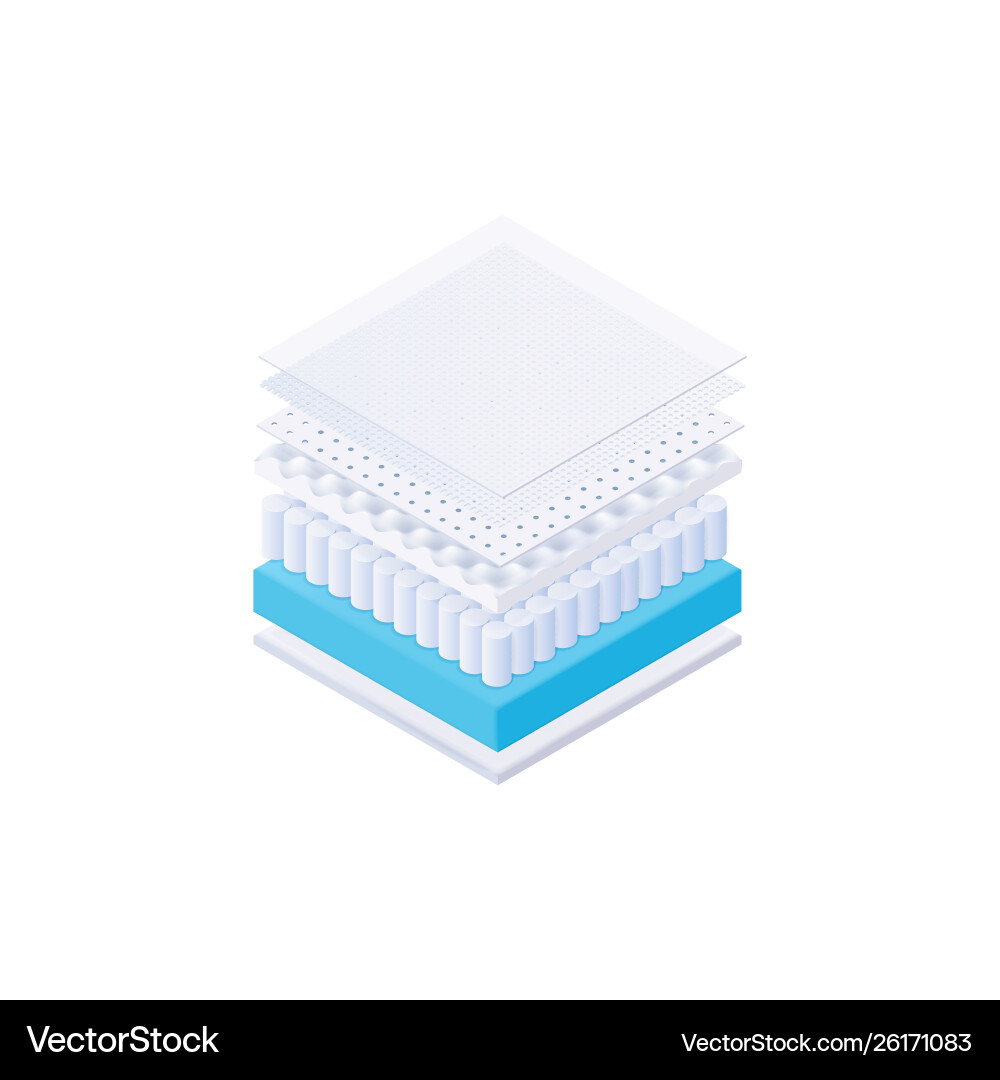 Anatomy a mattress - separate inside layers in Vector Image