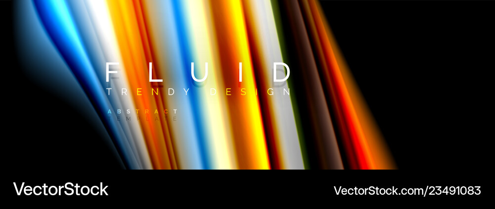 Bright colorful liquid fluid lines on black Vector Image