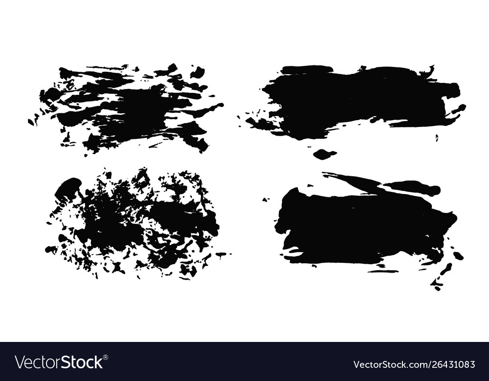Brush strokes paintbrush set grunge Royalty Free Vector