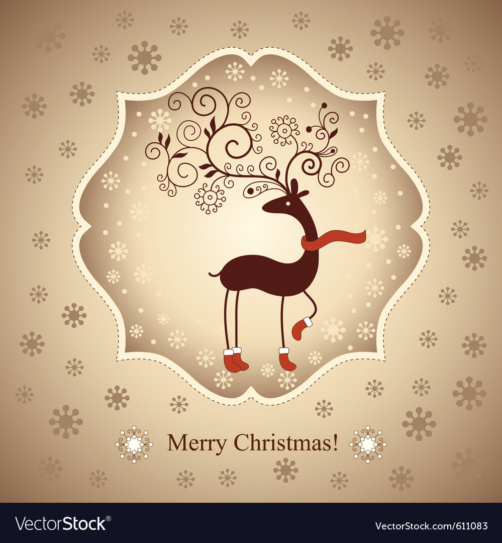 Christmas deer Royalty Free Vector Image - VectorStock
