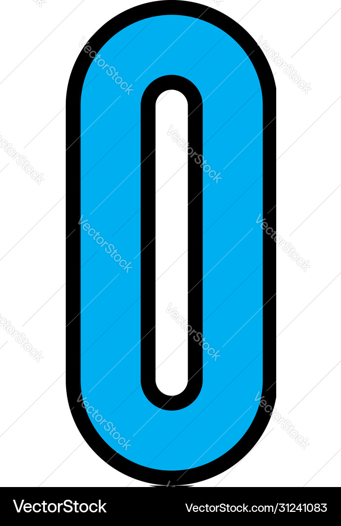 Colored font alphabet in simple style number one Vector Image