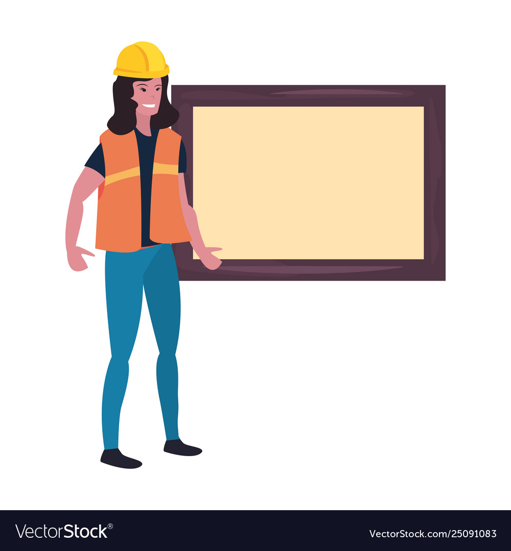 Construction worker board Royalty Free Vector Image