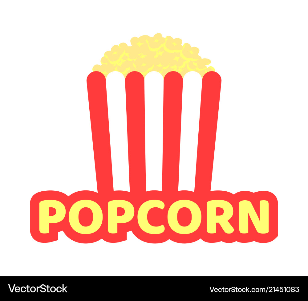 Crispy popcorn in striped pack promotional emblem Vector Image