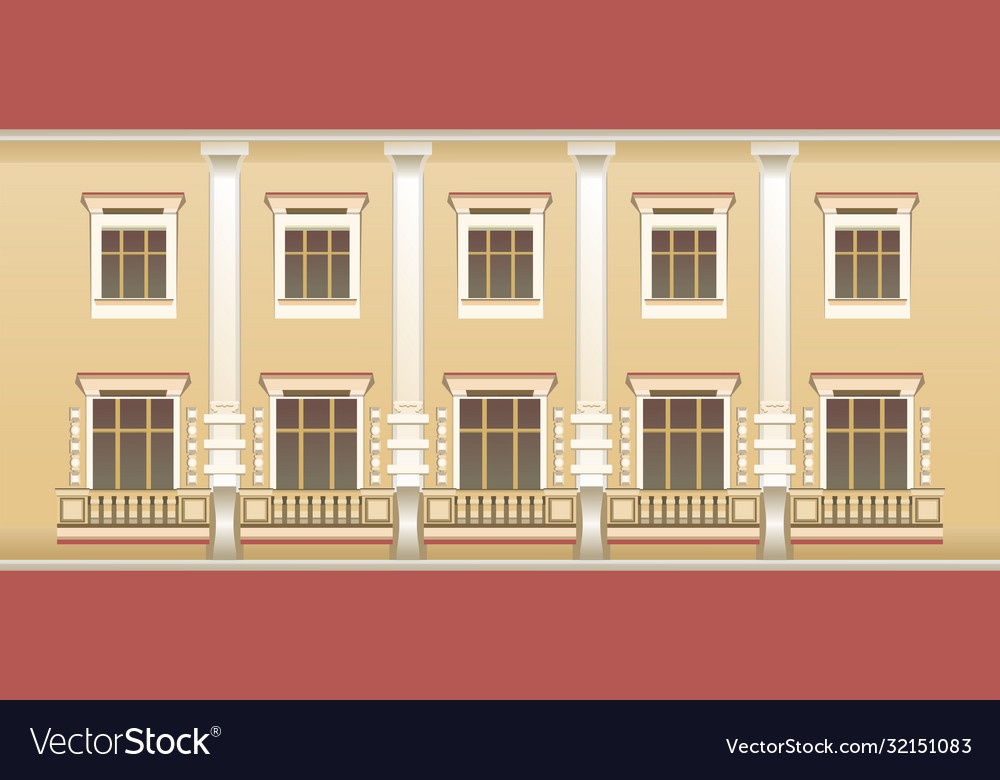 Exterior wall window pattern Royalty Free Vector Image