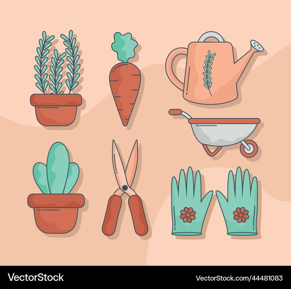 Gardening tools bundle Royalty Free Vector Image