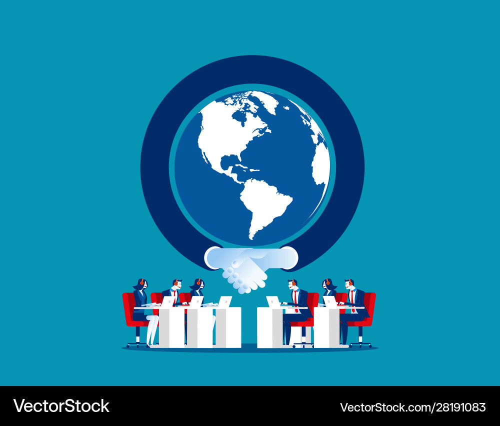 Global communication concept business team Vector Image