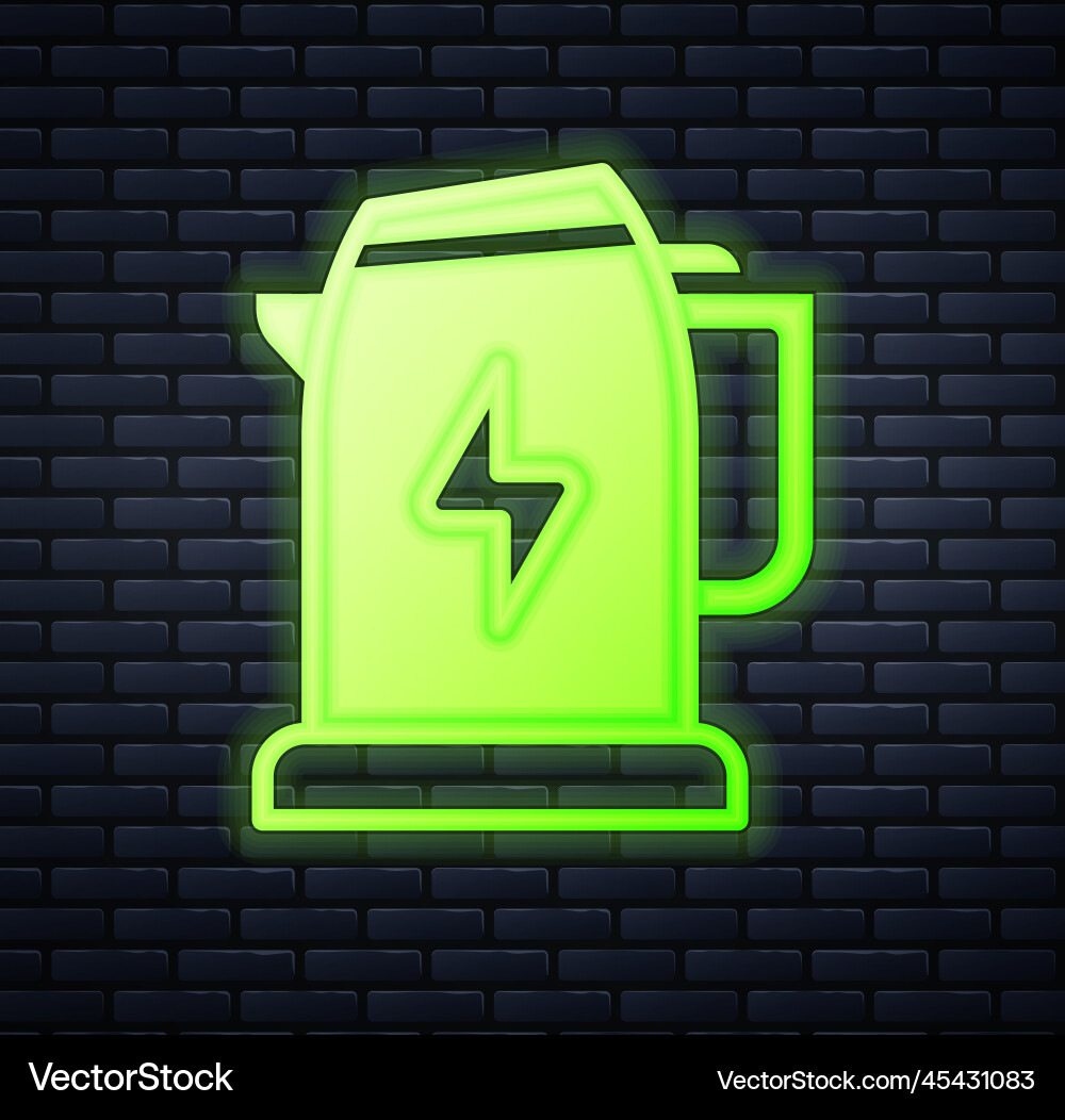 Glowing neon electric kettle icon isolated Vector Image