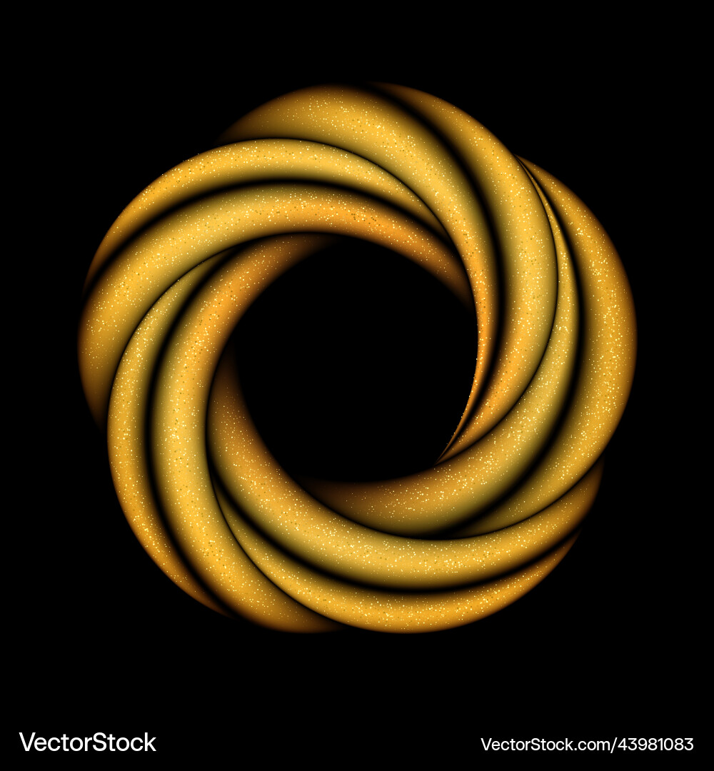 Gold glitter swirl circle frame glitter Royalty Free Vector