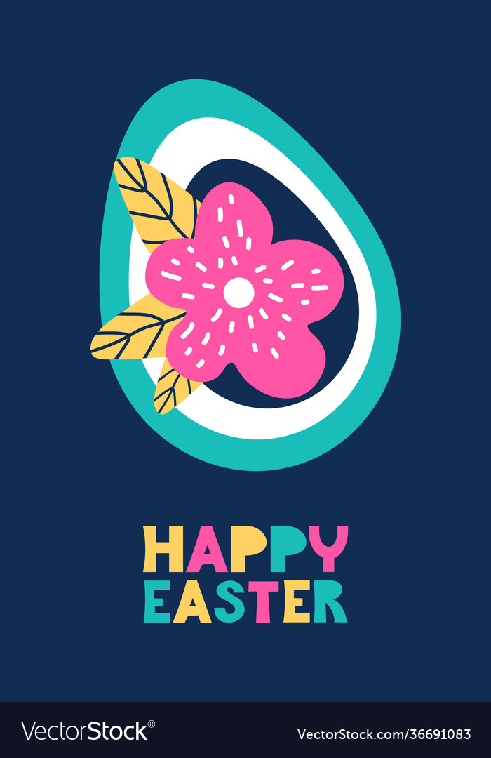 Happy easter greeting card or poster festively Vector Image