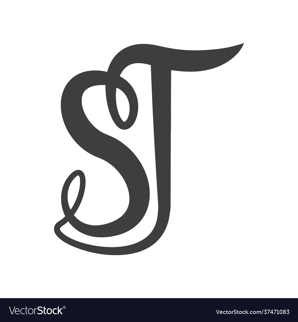 Initial letter ts logo or st design Royalty Free Vector Initial letter ts logo or st design Royalty Free Vector