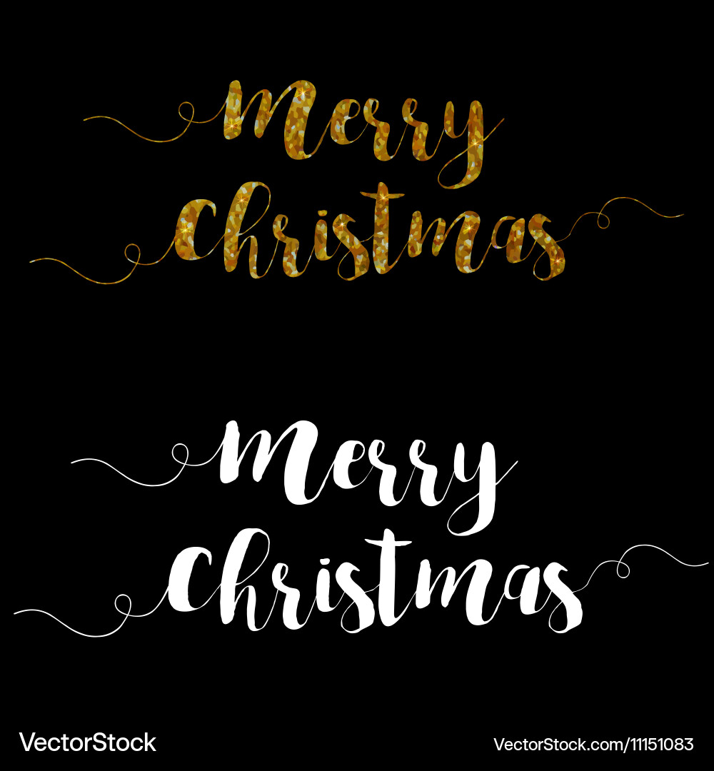 Merry christmas lettering design set Royalty Free Vector