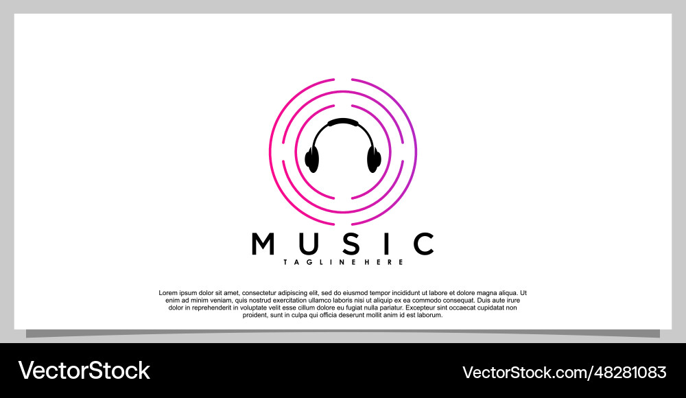 Music logo design with creative concept Royalty Free Vector