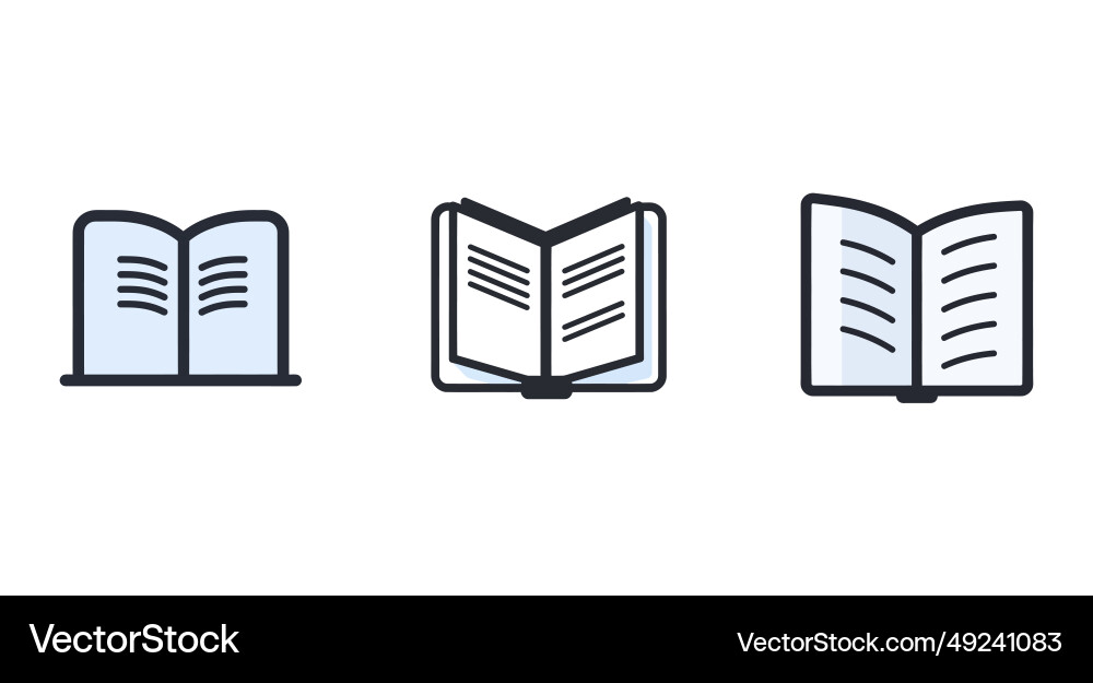 Open books and reading symbols Royalty Free Vector Image