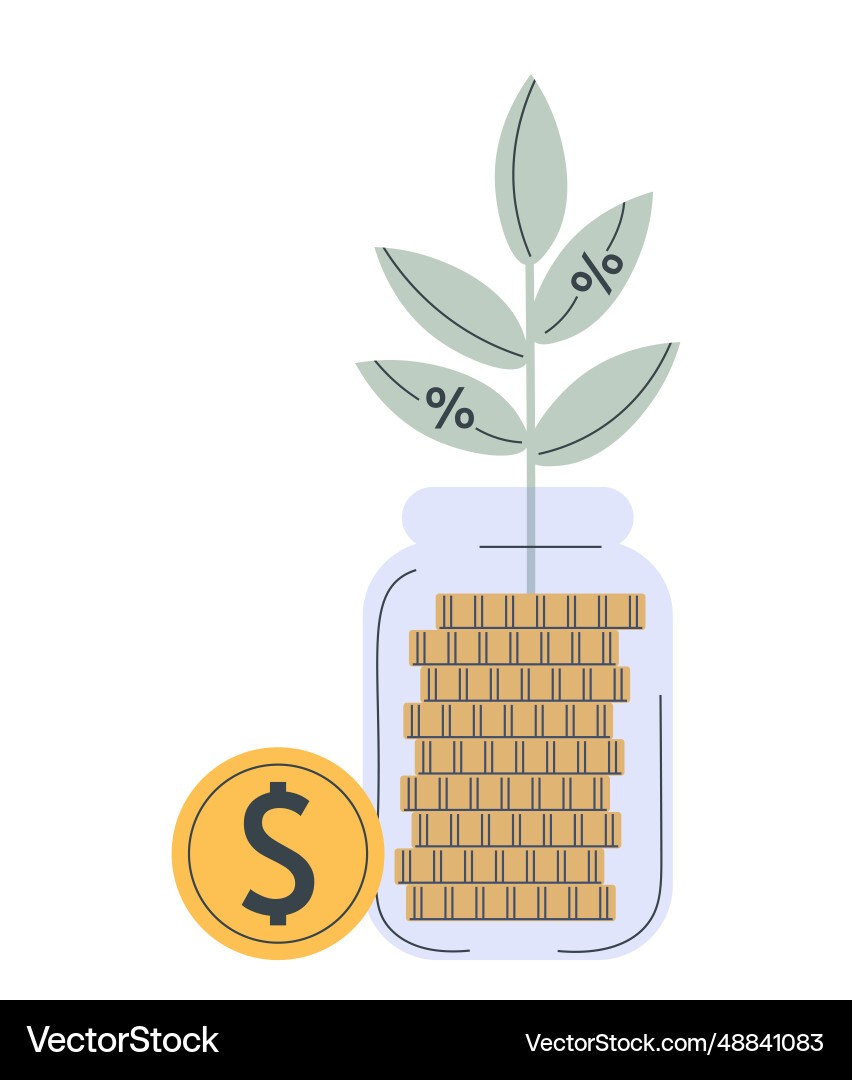 Profit growth or increased revenue Royalty Free Vector Image