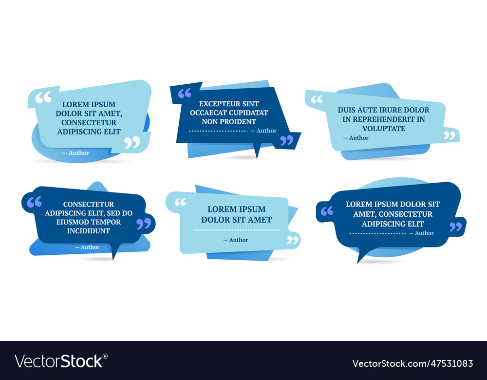 Quote remark flat frames set Royalty Free Vector Image