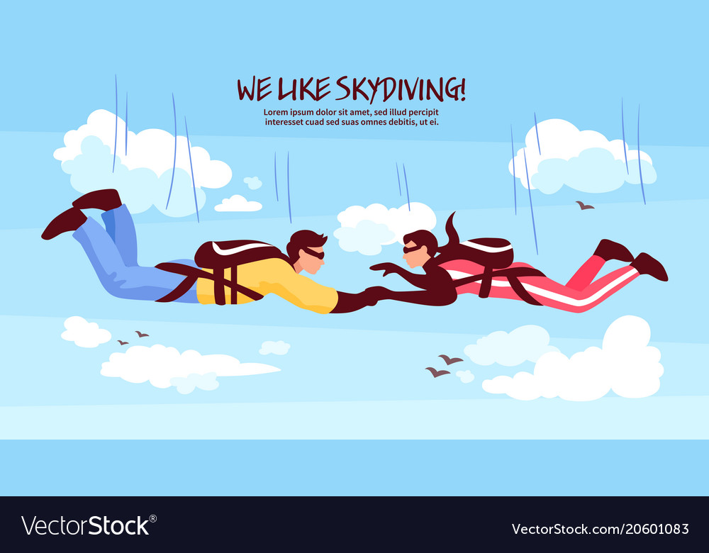 Skydiving team Royalty Free Vector Image - VectorStock