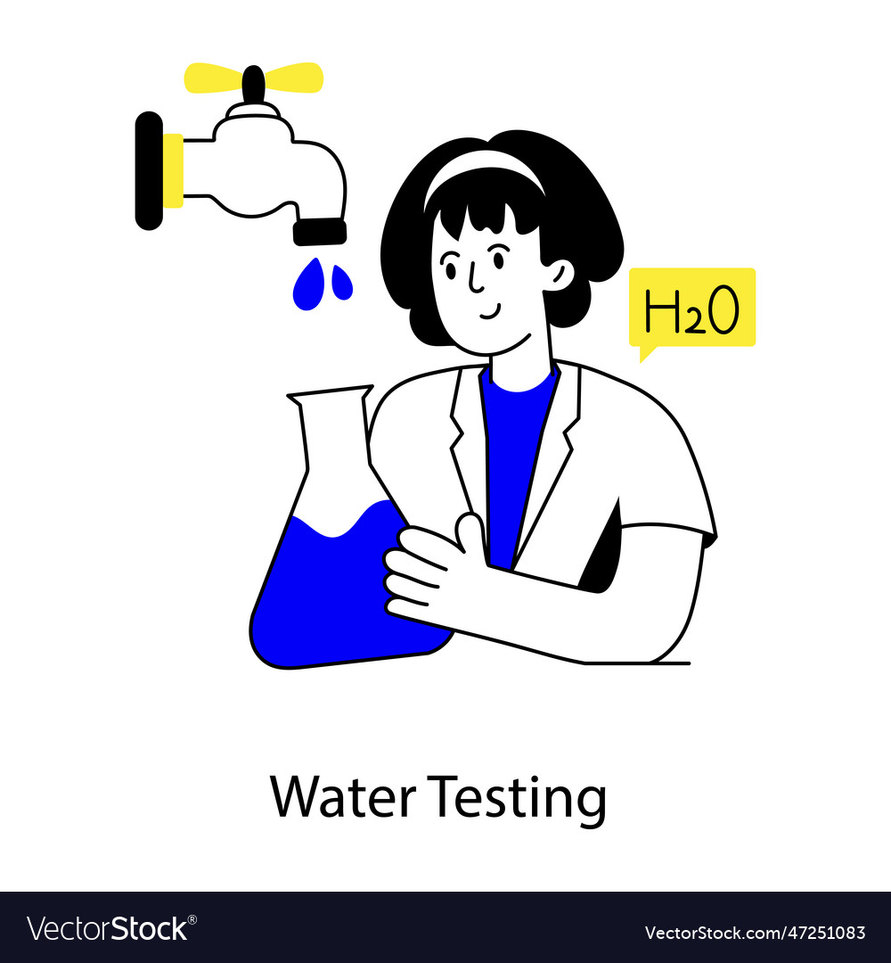 Water testing Royalty Free Vector Image - VectorStock