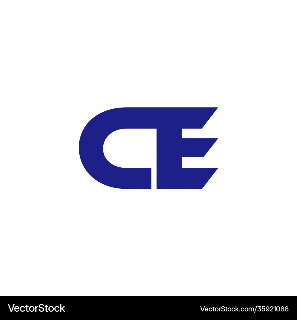 Abstract letter ce simple geometric line logo Vector Image