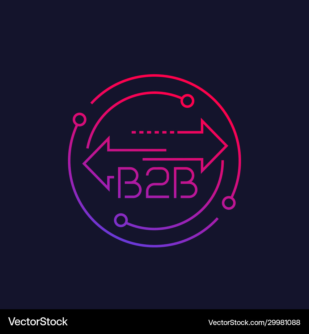 B2b business to linear icon Royalty Free Vector Image