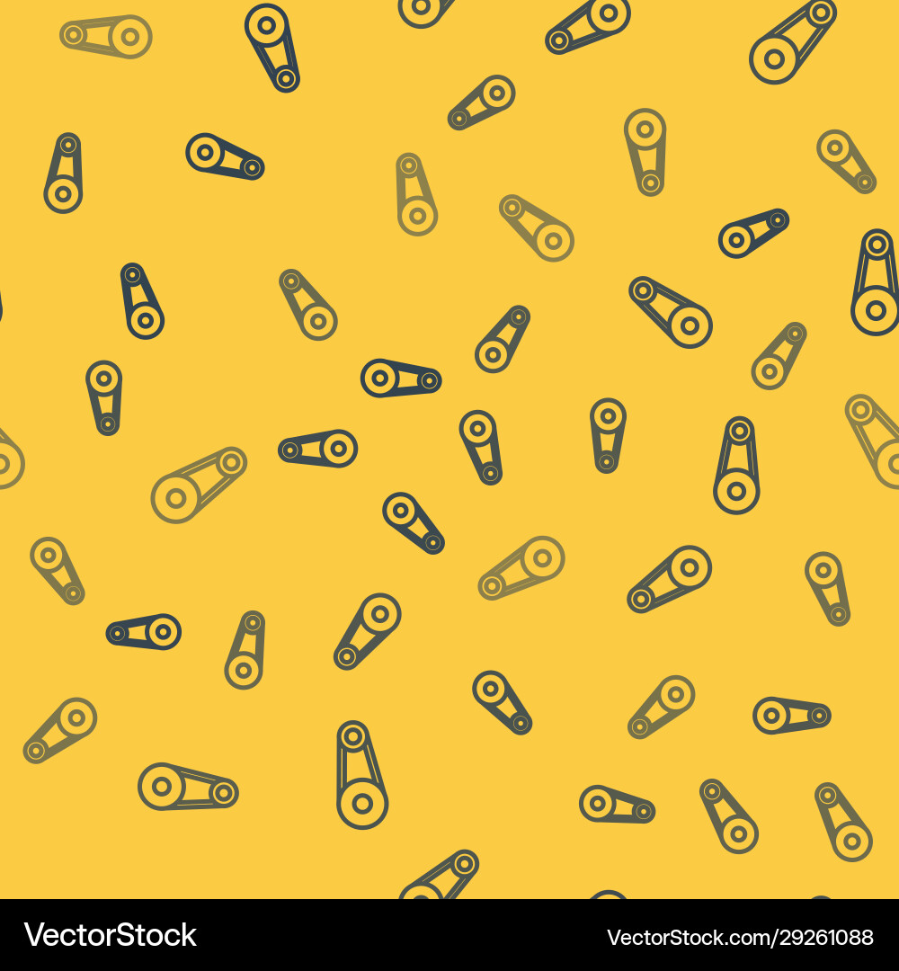 Blue line timing belt kit icon isolated seamless Vector Image