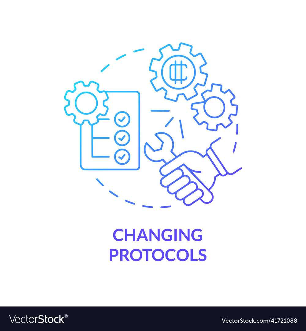 Changing protocols blue gradient concept icon Vector Image