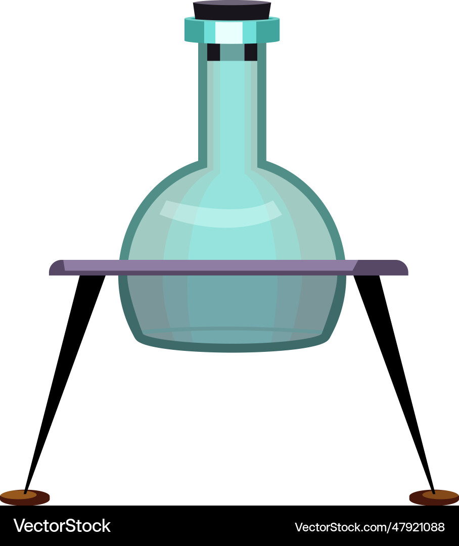 Closed flask on support Royalty Free Vector Image