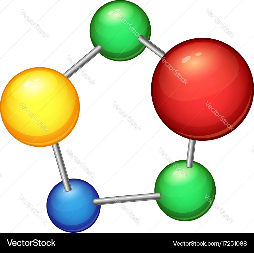 Colored molecule icon cartoon style Royalty Free Vector