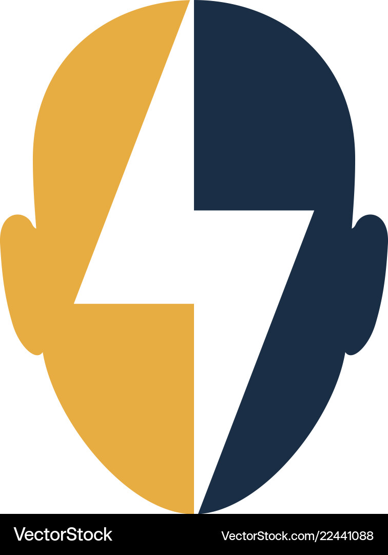 Energy human head logo icon design Royalty Free Vector Image