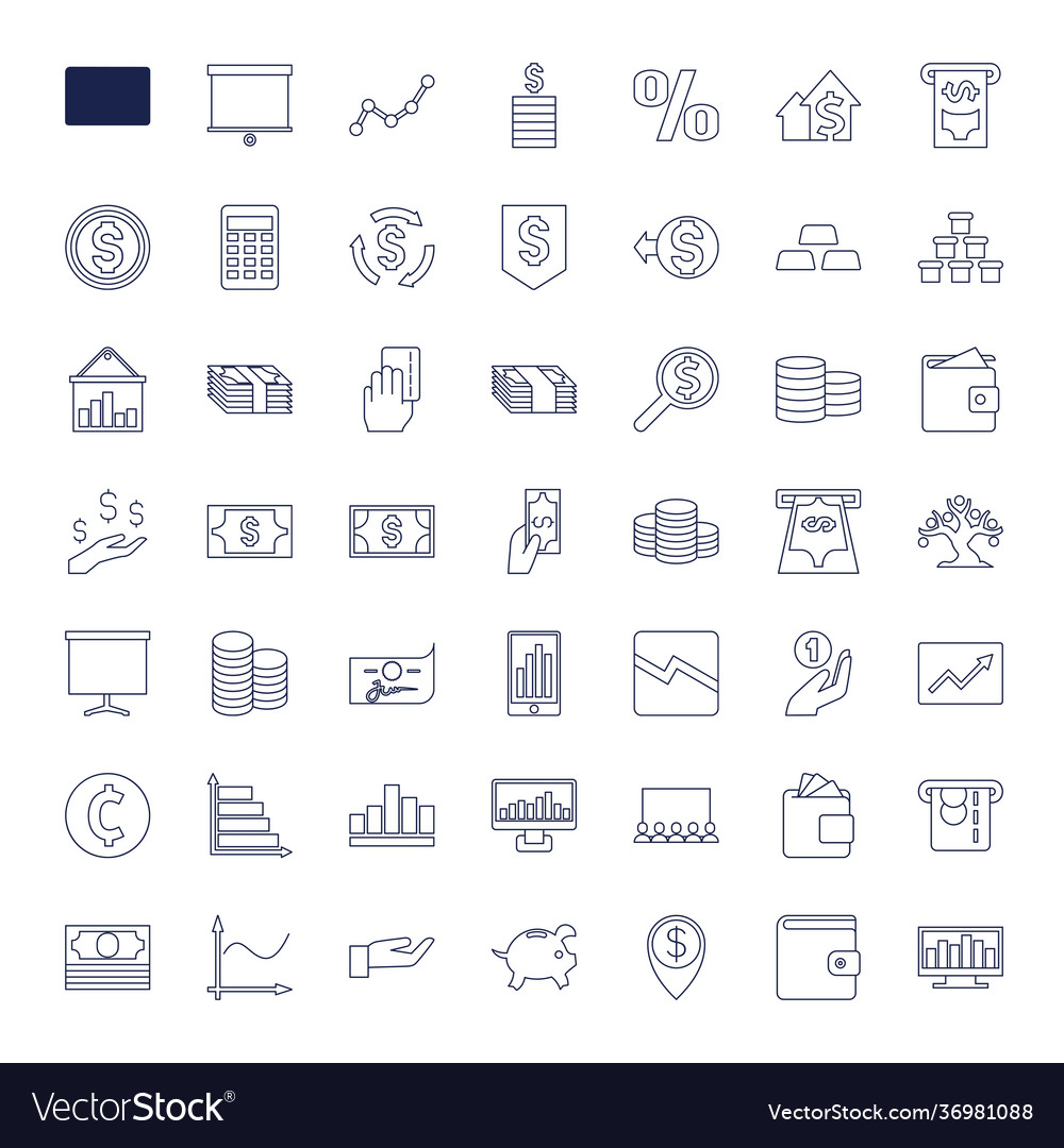 Financial icons Royalty Free Vector Image - VectorStock