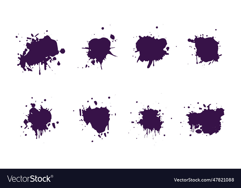 Flat design ink splash elements Royalty Free Vector Image