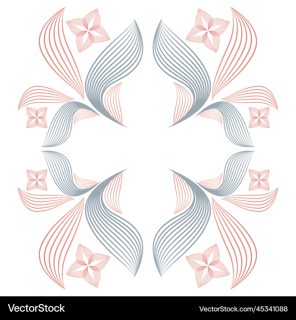 Flower petals line ornament Royalty Free Vector Image