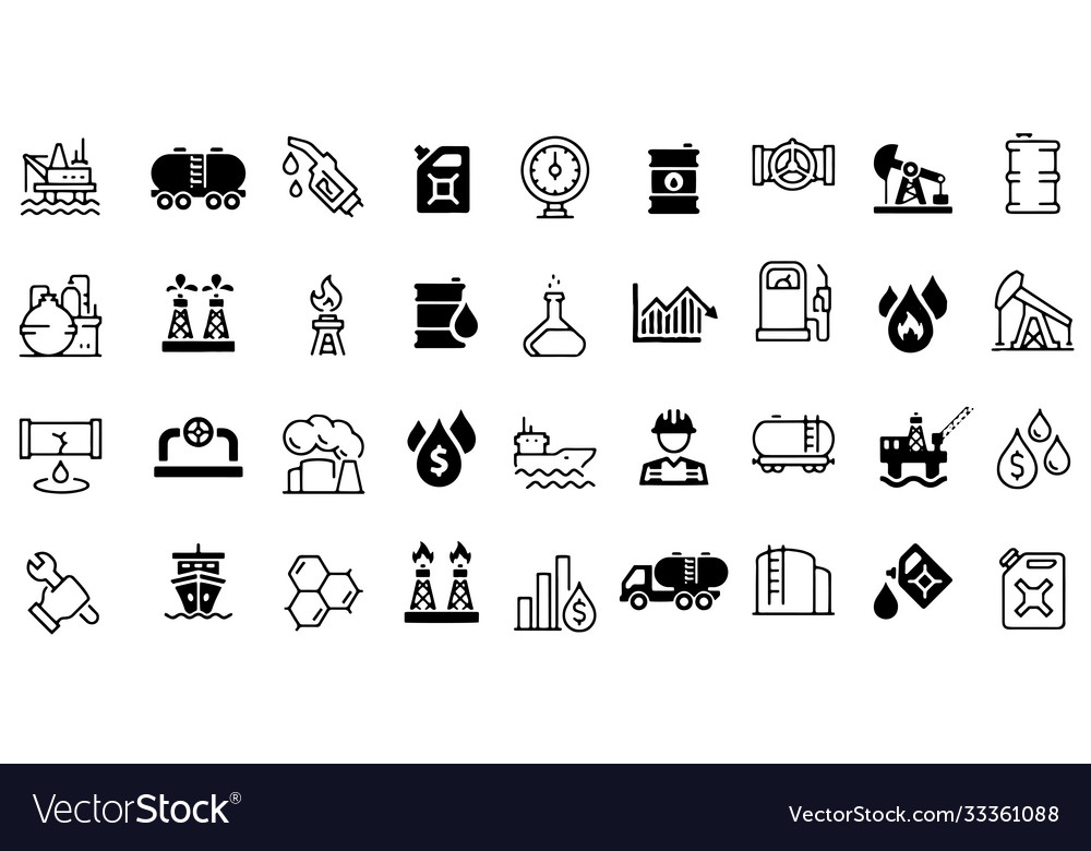 Industry oil icon set Royalty Free Vector Image Industry oil icon set Royalty Free Vector Image