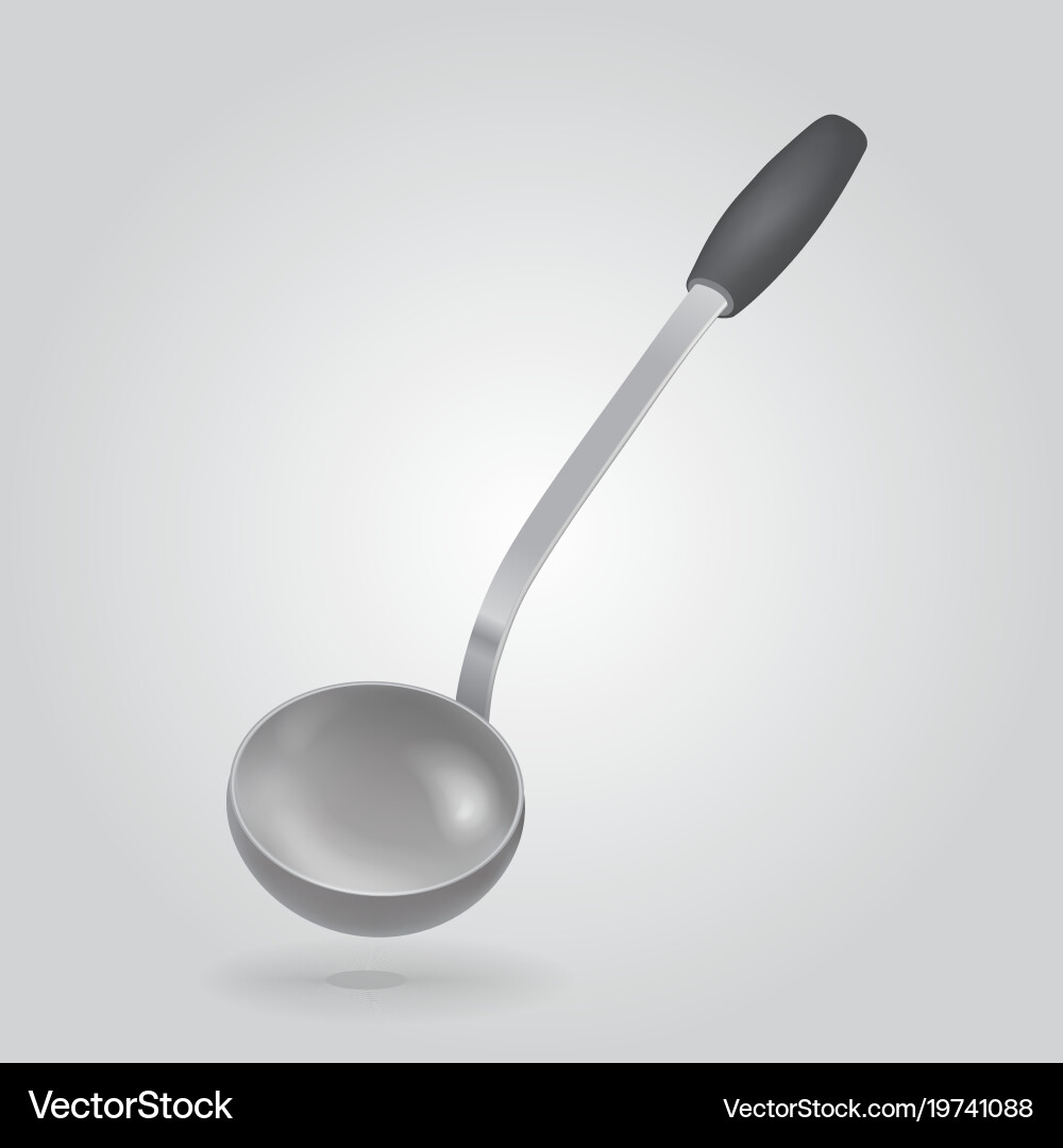 Ladle isolated on white realistic Royalty Free Vector Image